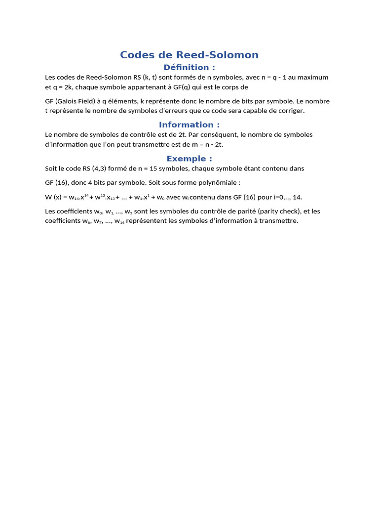 Codes de Reed G5 | PDF