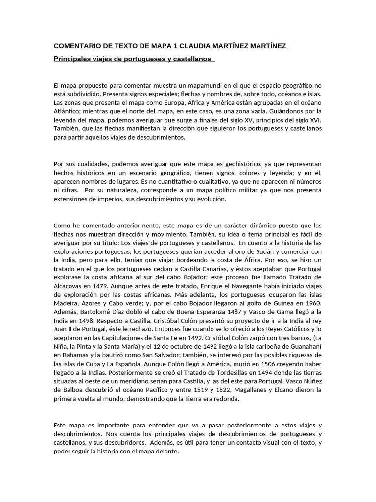 Comentario de Texto Mapa 1 Geo | PDF