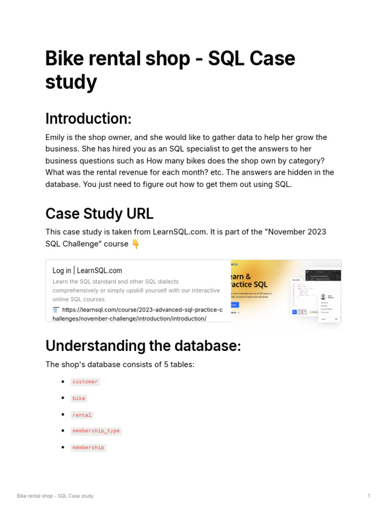 PROBLEM STATEMENT-Bike Rental Case Study | PDF