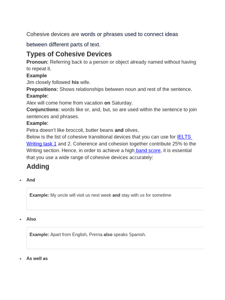 Types of Cohesive Devices | PDF