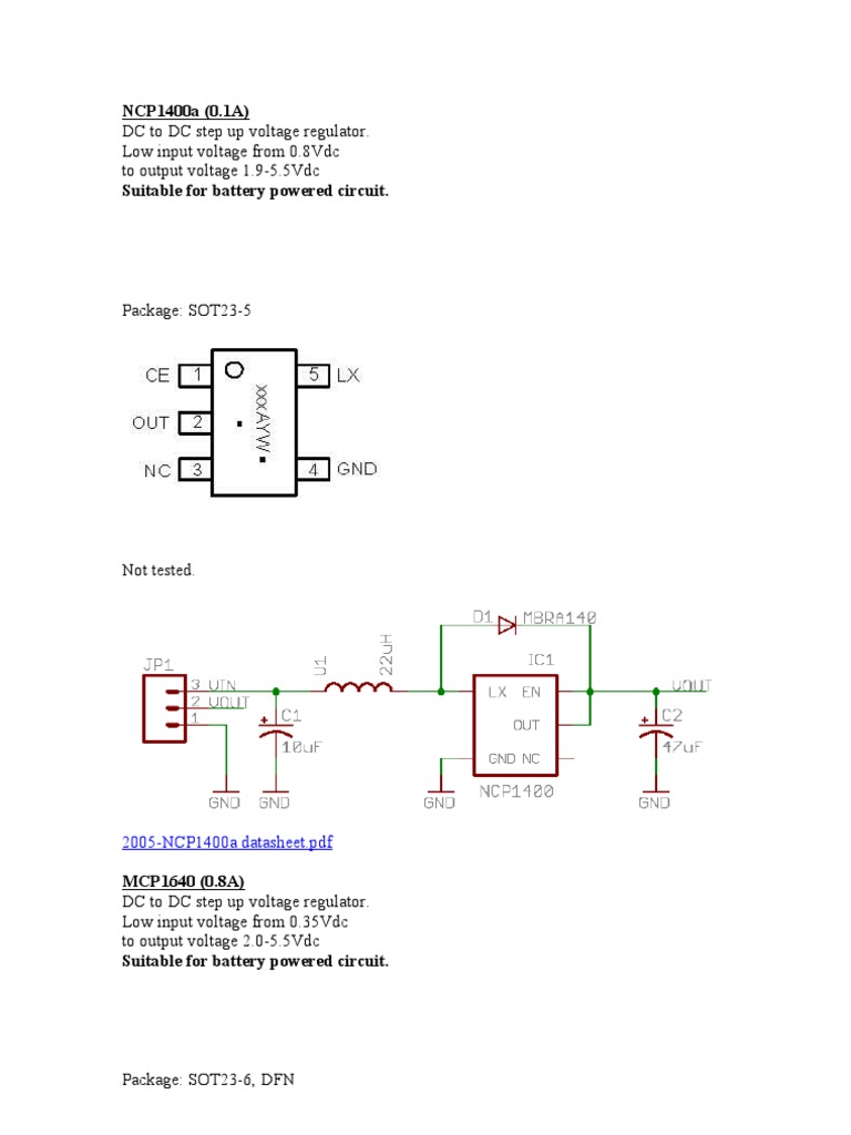 NCP1400a and MCP1640 Voltage Regulators | PDF