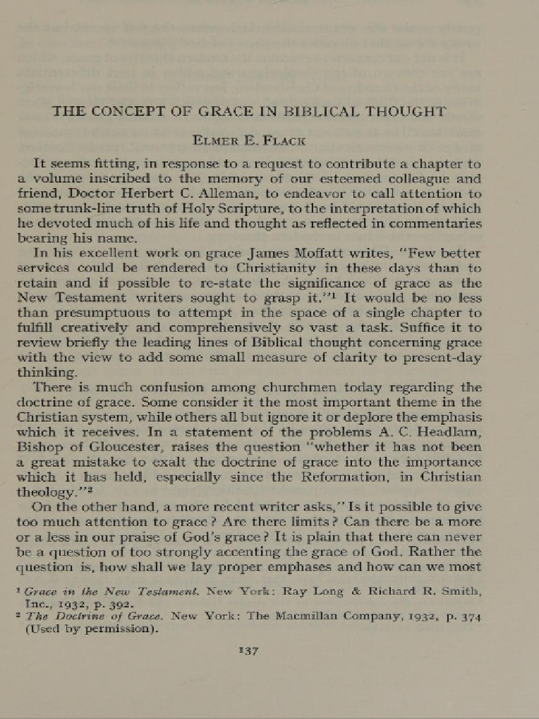 Elmer Flack - The Concept of Grace in Biblical Thought | PDF
