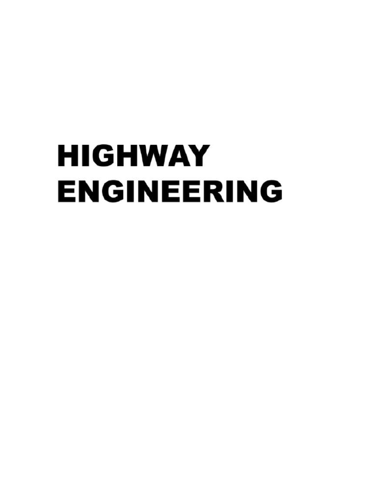Highway Engineering Short Notes Pdf