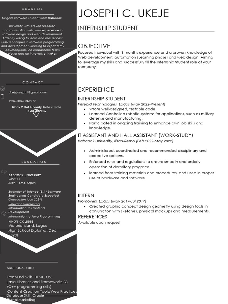 Joseph Ukeje CV | PDF