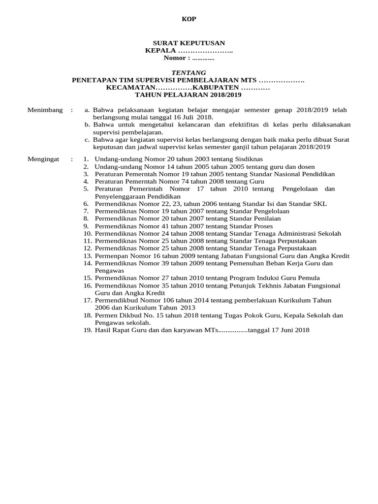 A.3.2 Contoh-Sk-Tim-Supervisor | PDF