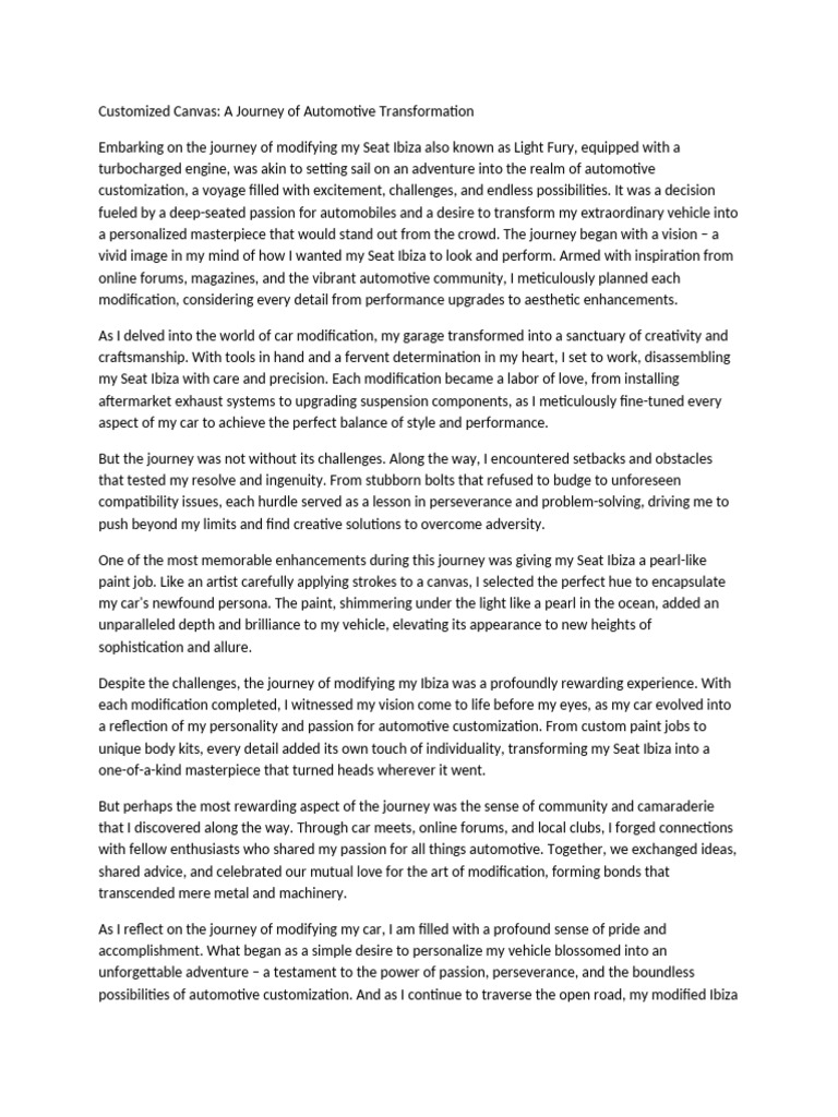 Car transformation text | PDF