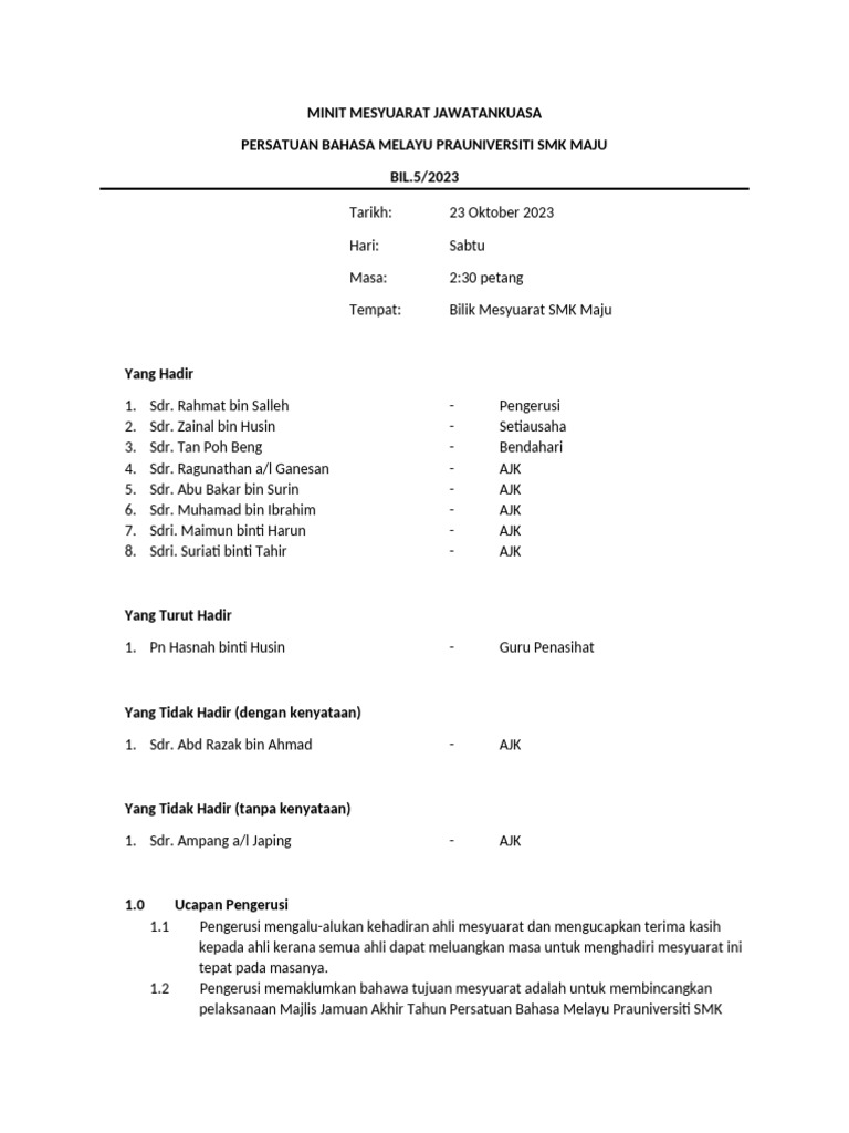 SIMULASI MINIT MESY 2.docx 2024 | PDF
