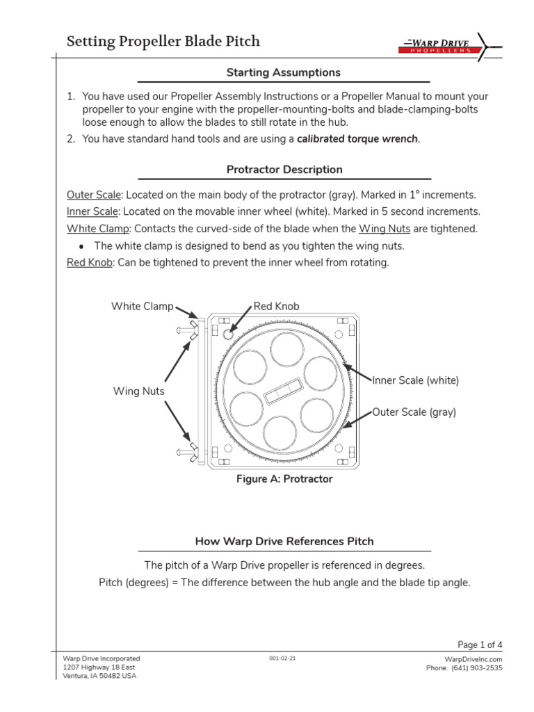 Propeller Blade Pitch Adjustment Guide | PDF | Propeller | Angle