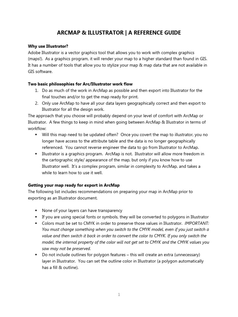 Arcgis To Illustrator Guidelines | PDF