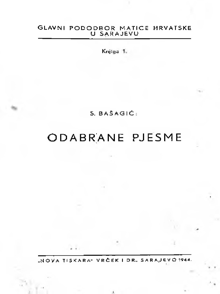 Safet Beg Basagic Odabrane Pjesme | PDF