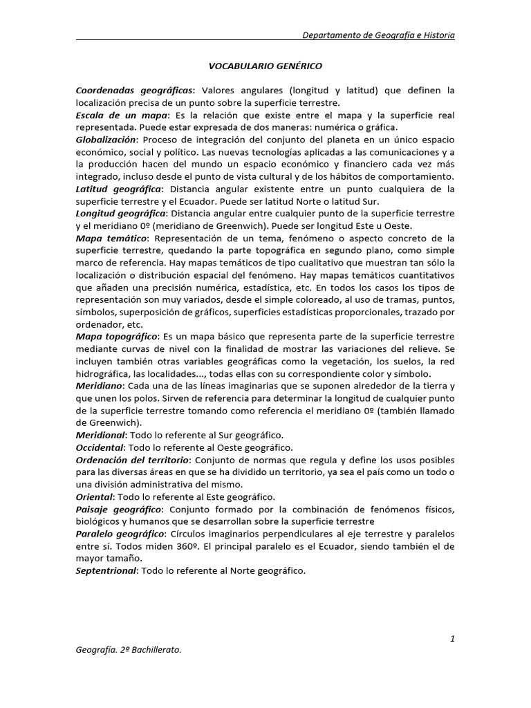 Vocabulario Genérico | PDF