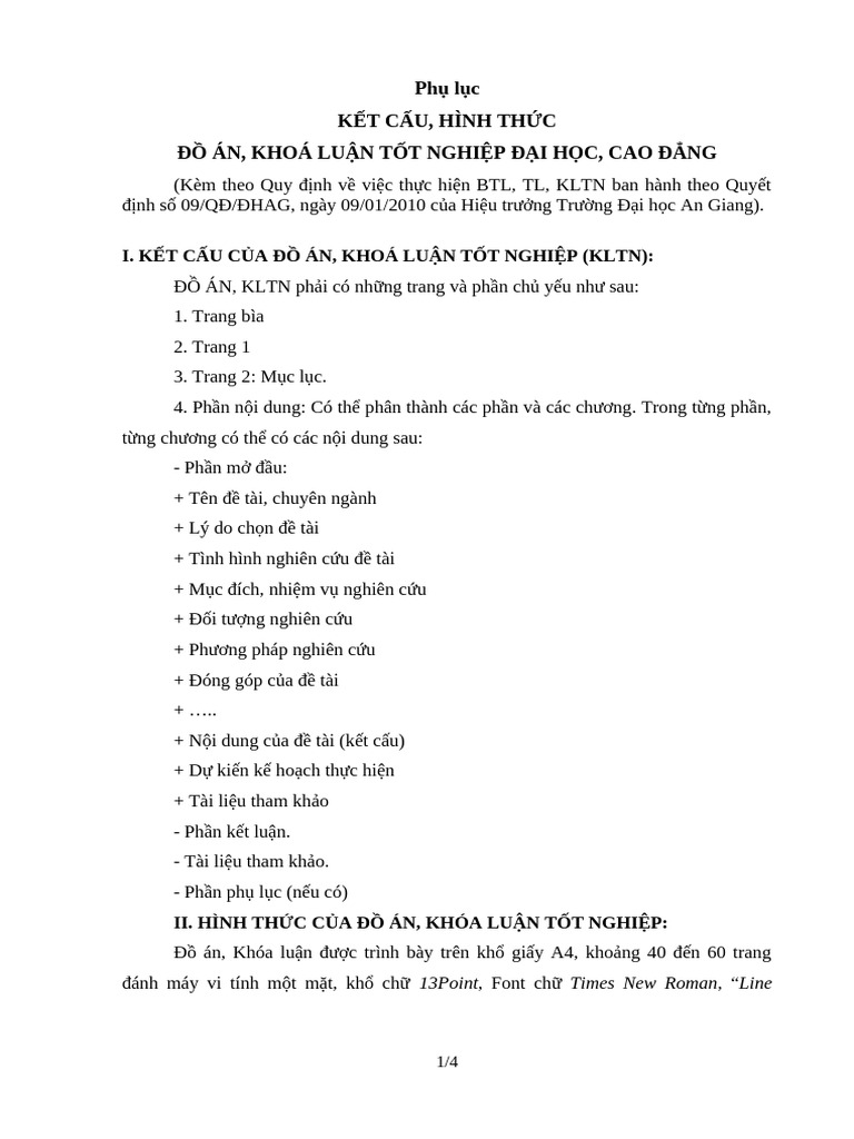 Quy Dinh Lam Khoa Luan Tot Nghiep | PDF