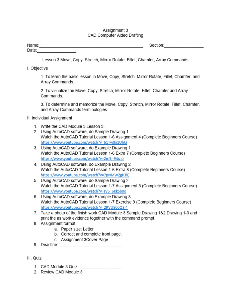 CAD Lesson 3 | PDF | Computers