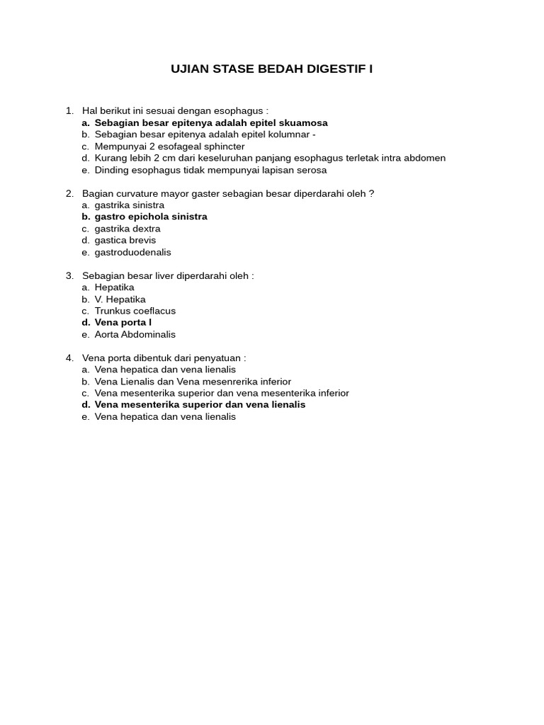 Ujian Stase Bedah Digestif I | PDF