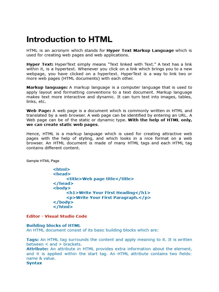 Day 1 HTML | PDF