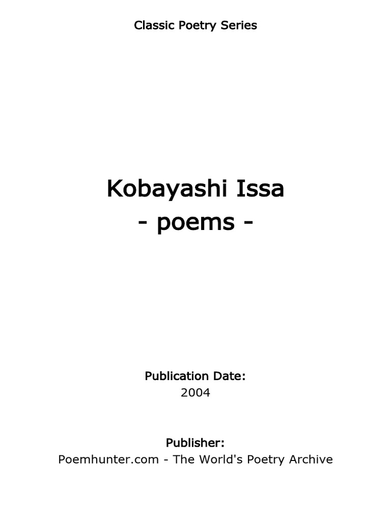 Kobayashi Issa Poems | PDF | Haiku