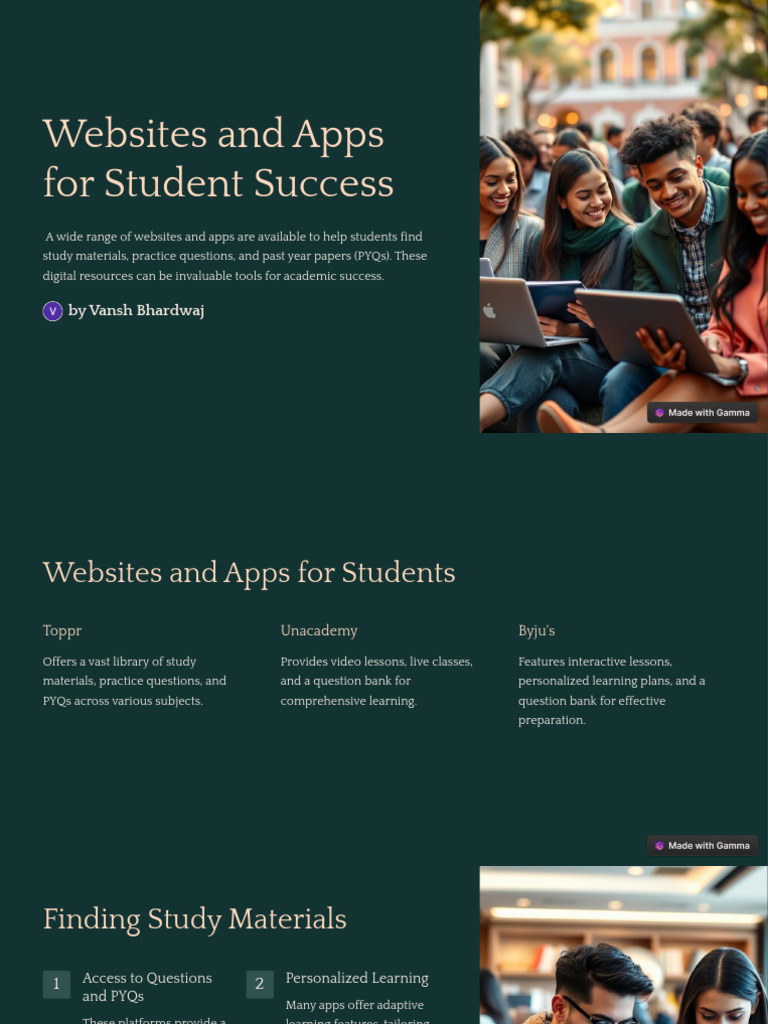 Websites and Apps For Student Success | PDF