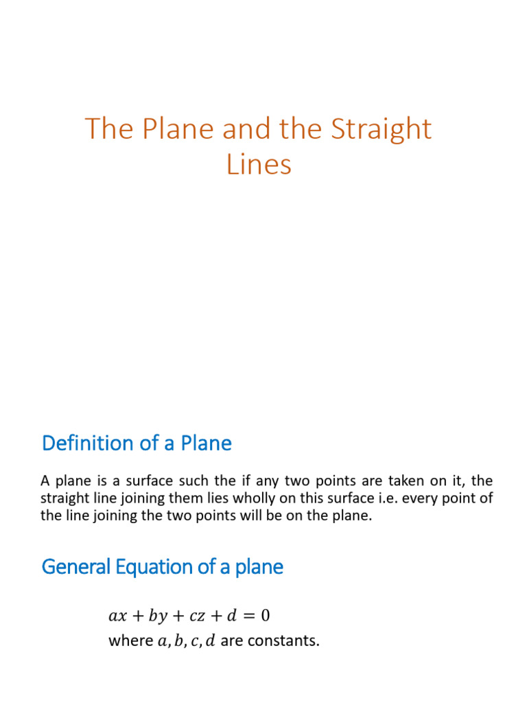 06 The Plane and The Straight Line | PDF