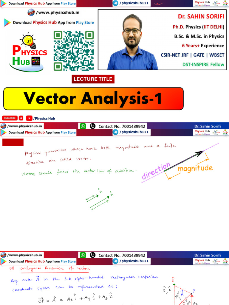 (PDF) Lec-2 Vector Analysis-Part 1 | PDF