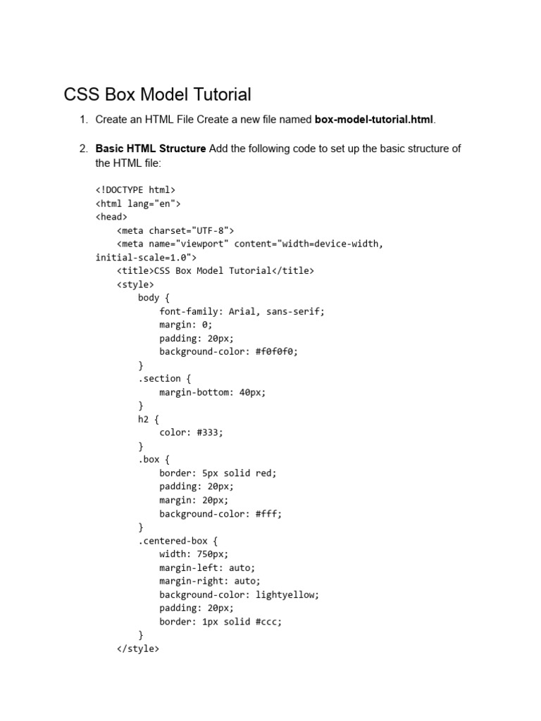 Css Box Model Pdf