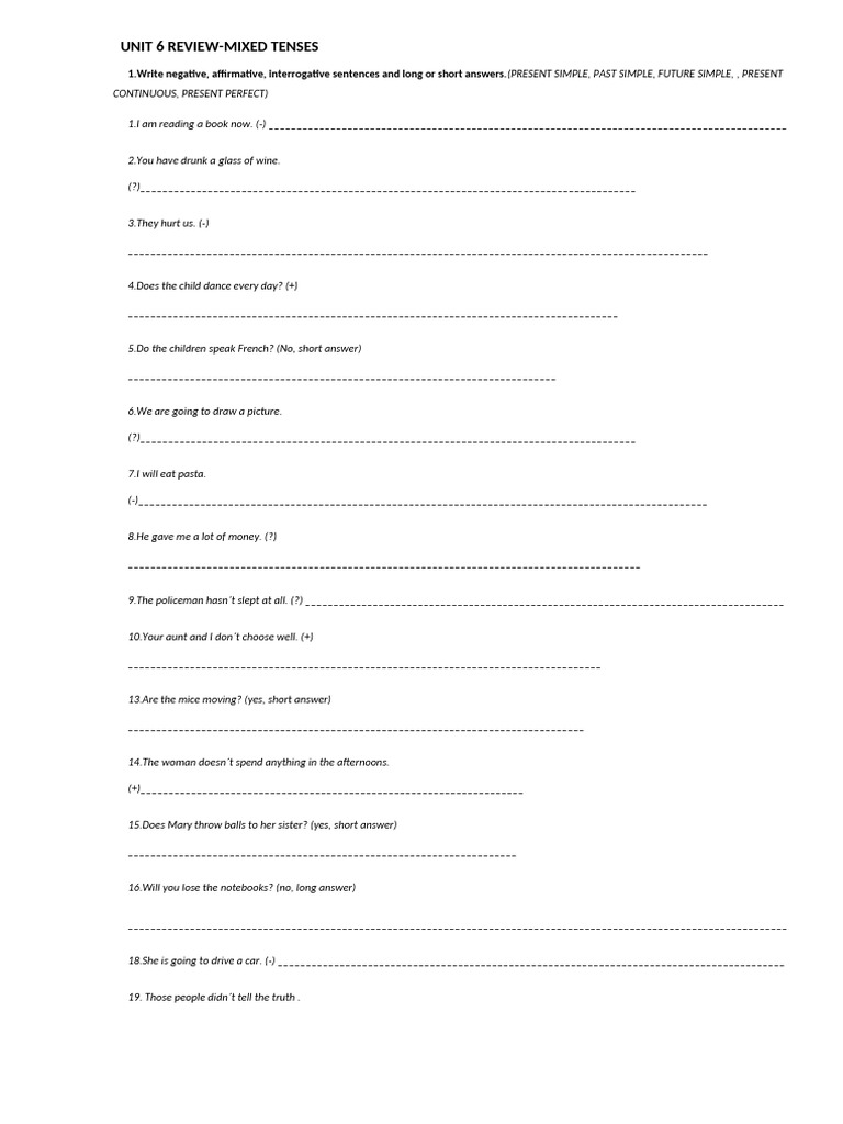 C-Mixed Tenses-U6 | PDF