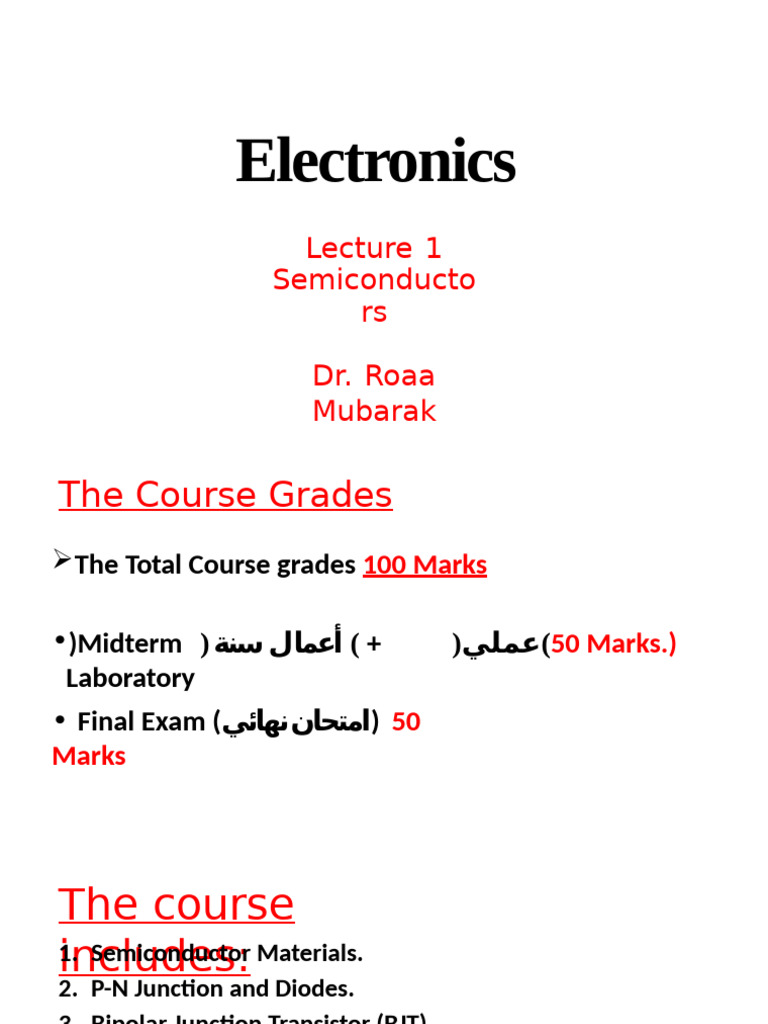Electronics Lecture - 1 | PDF