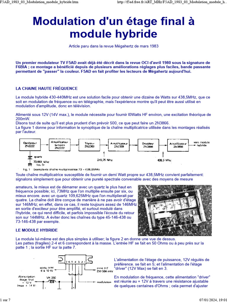 ATV 438.5 Modulation Module Hybride | PDF