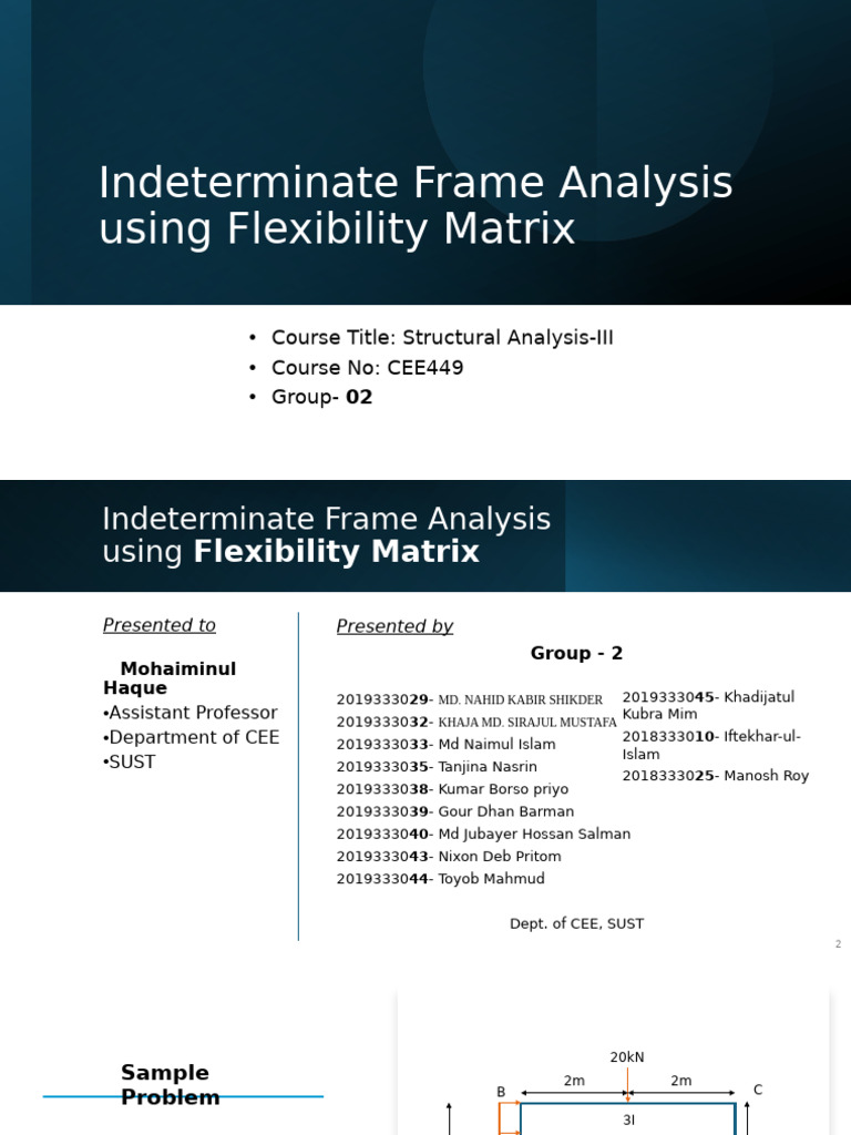Frame Analysis With A Point Load | PDF