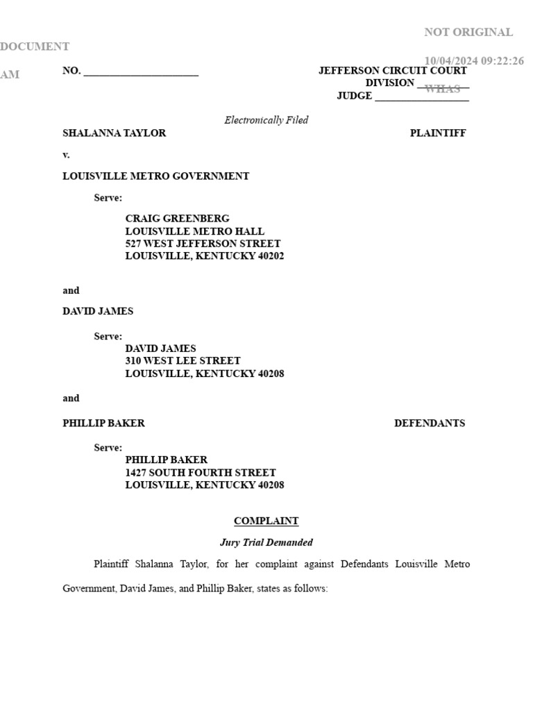 Councilman Phillip Baker Civil Suit | PDF | Damages | Law