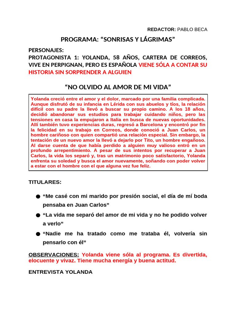 No Olvido Al Amor de Mi Vida | PDF