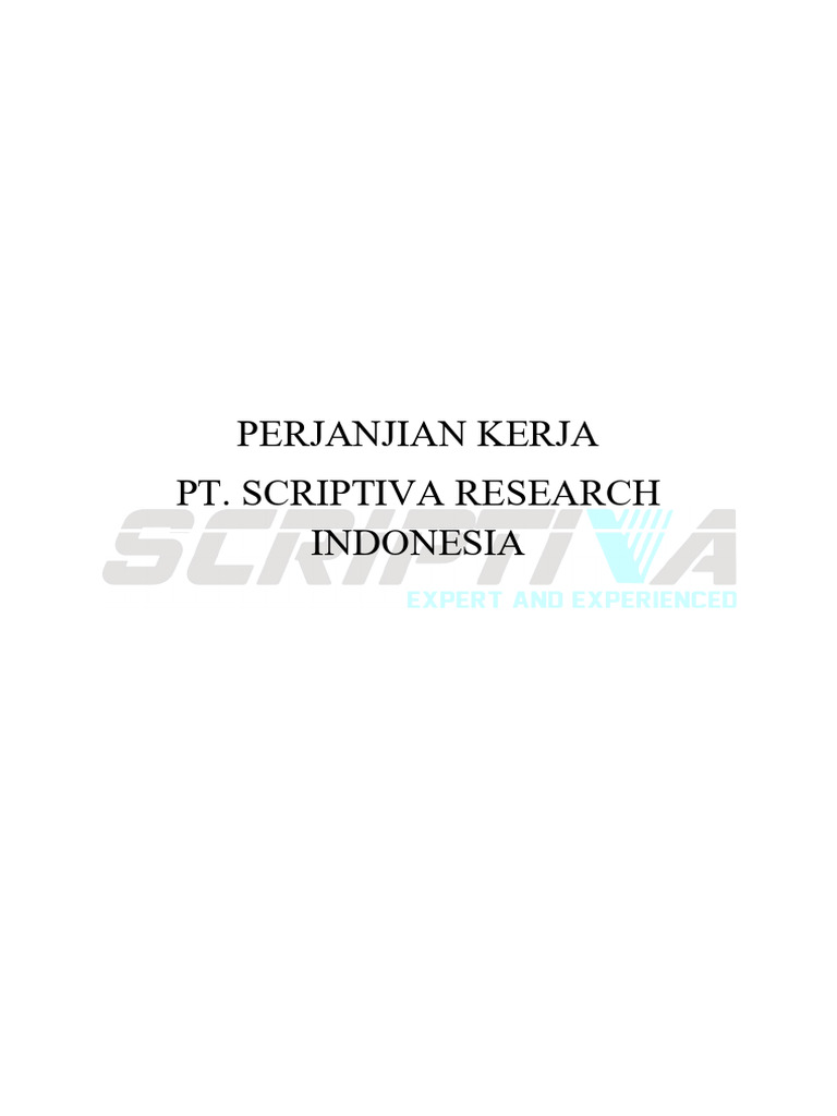 PT. Scriptiva Research Work Agreement | PDF | Business | Law