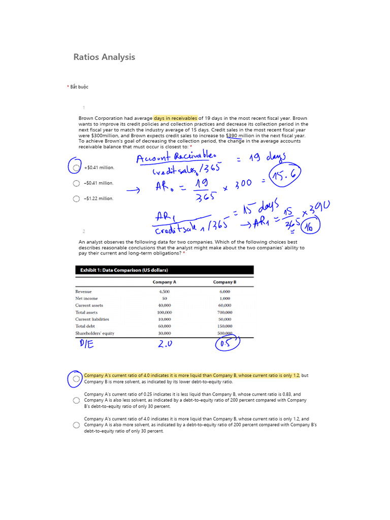 Ratios Analysis | PDF