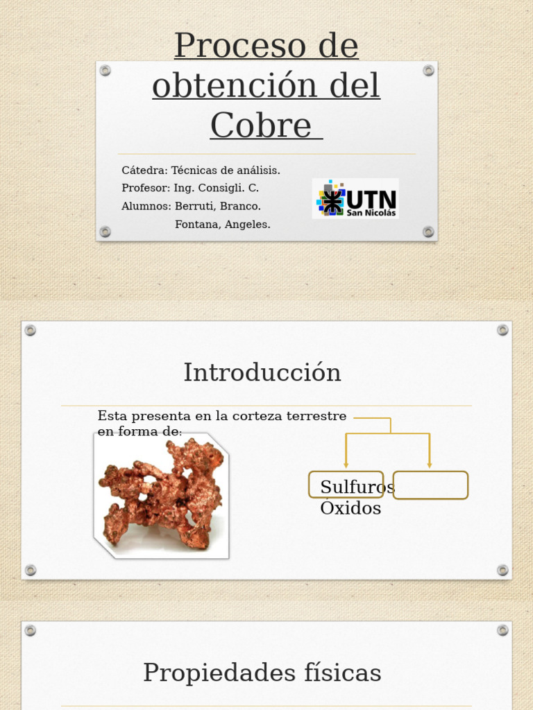 Proceso de obtención del Cobre | PDF