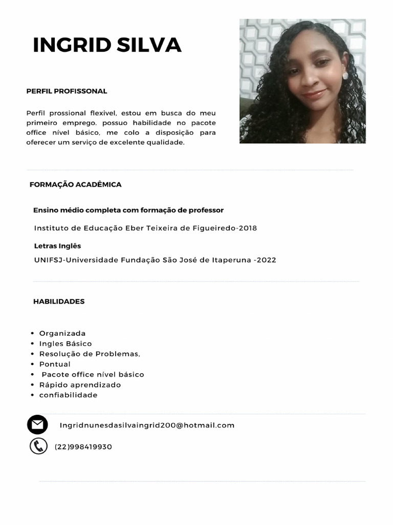 Curriculo Ingrid | PDF