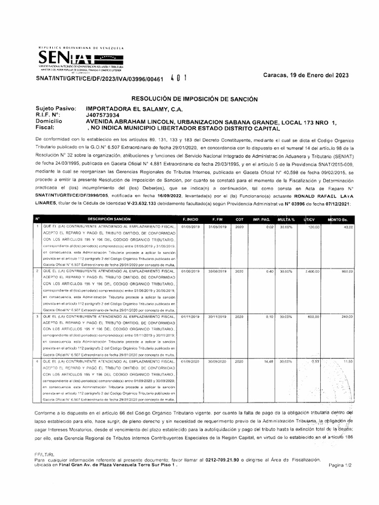 Sancion Salamy 20222 | PDF