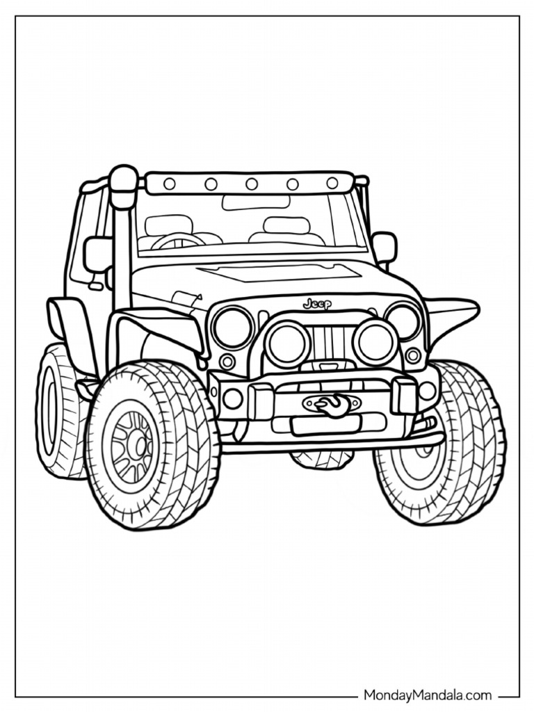 Simple Outline of Jeep For Kids | PDF