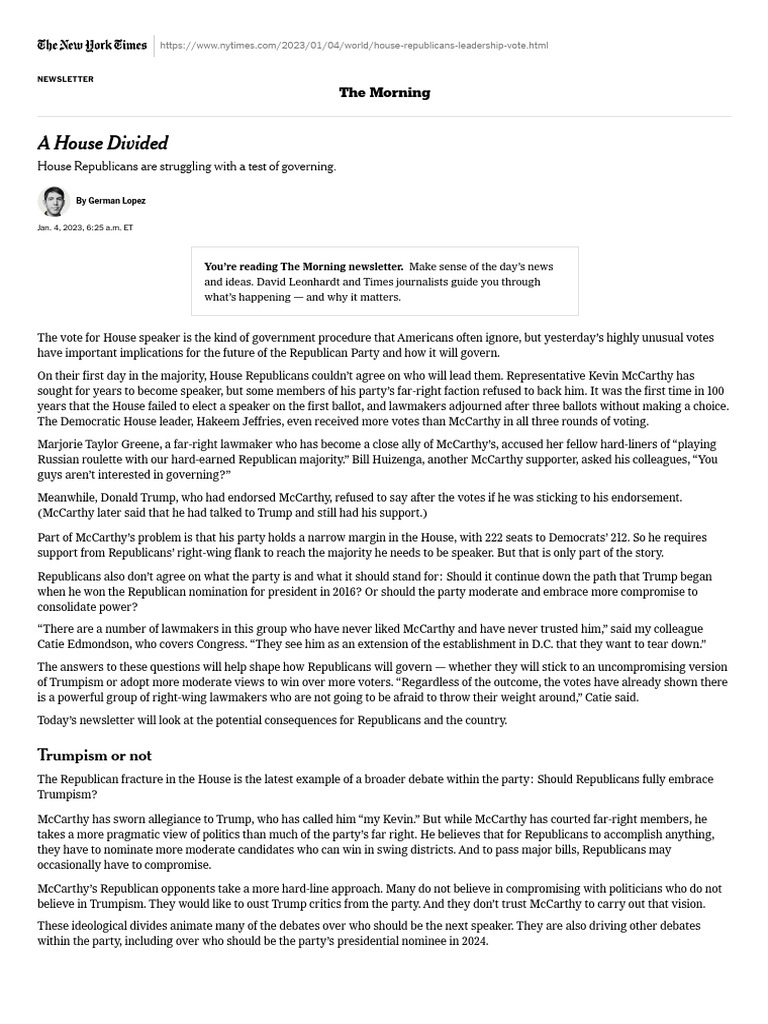 A House Divided - The New York Times | PDF