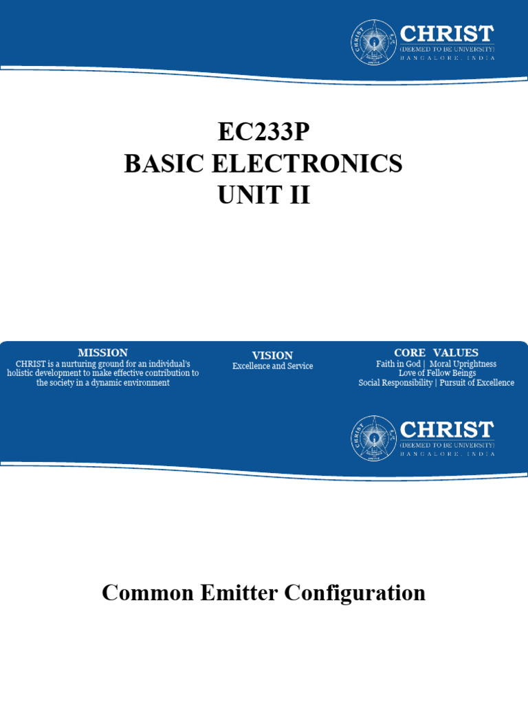 Lecture 5 Common Emitter Configuration Pdf