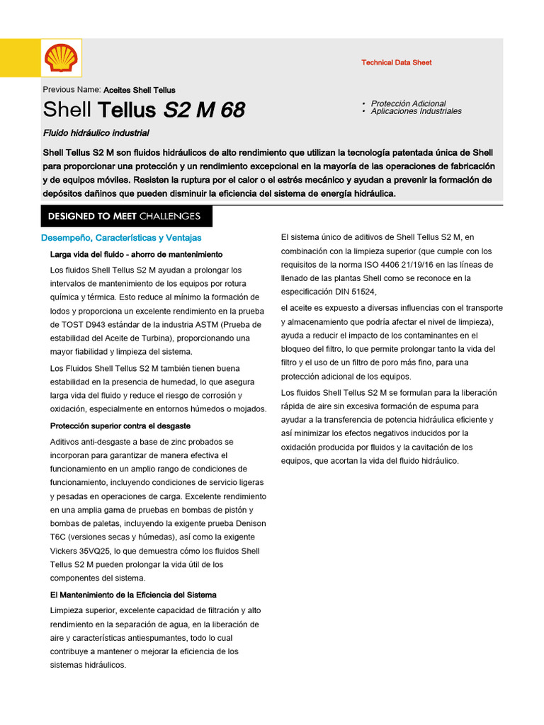 Shell Hydraulic 68 | PDF