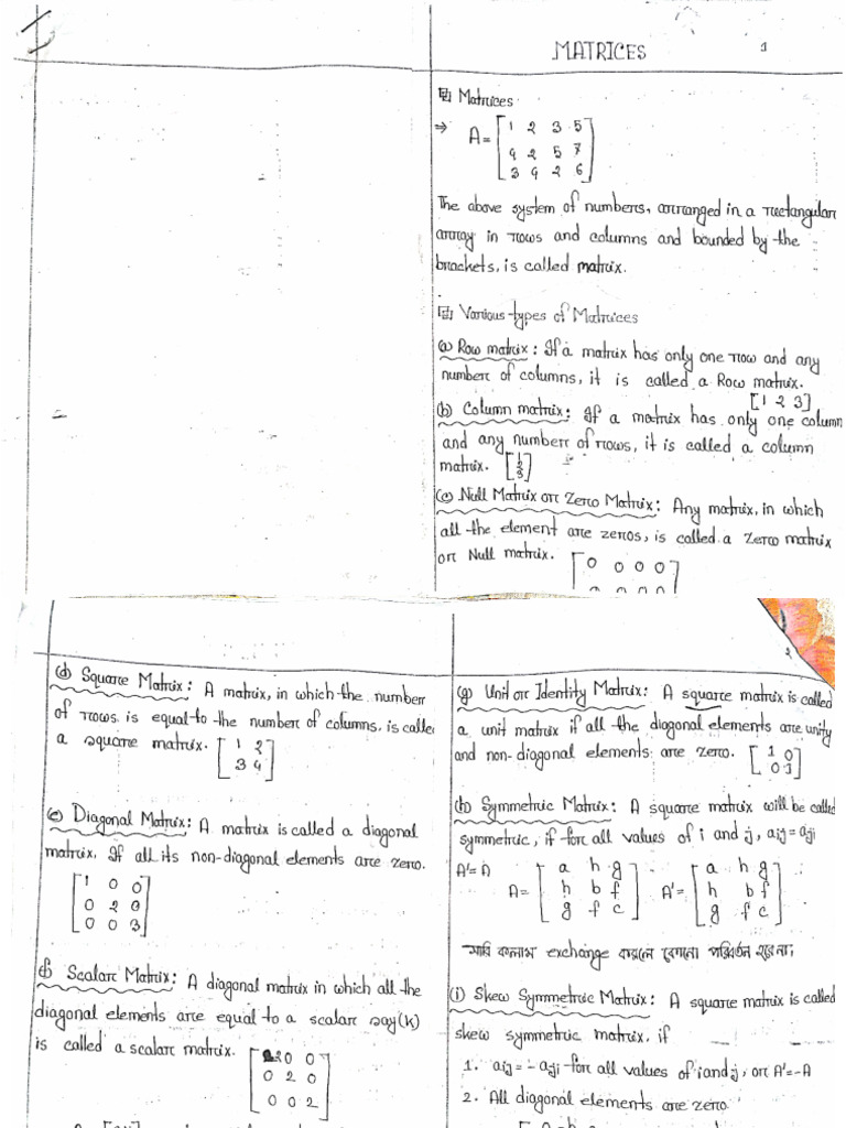 MATH 113 - Matrix | PDF