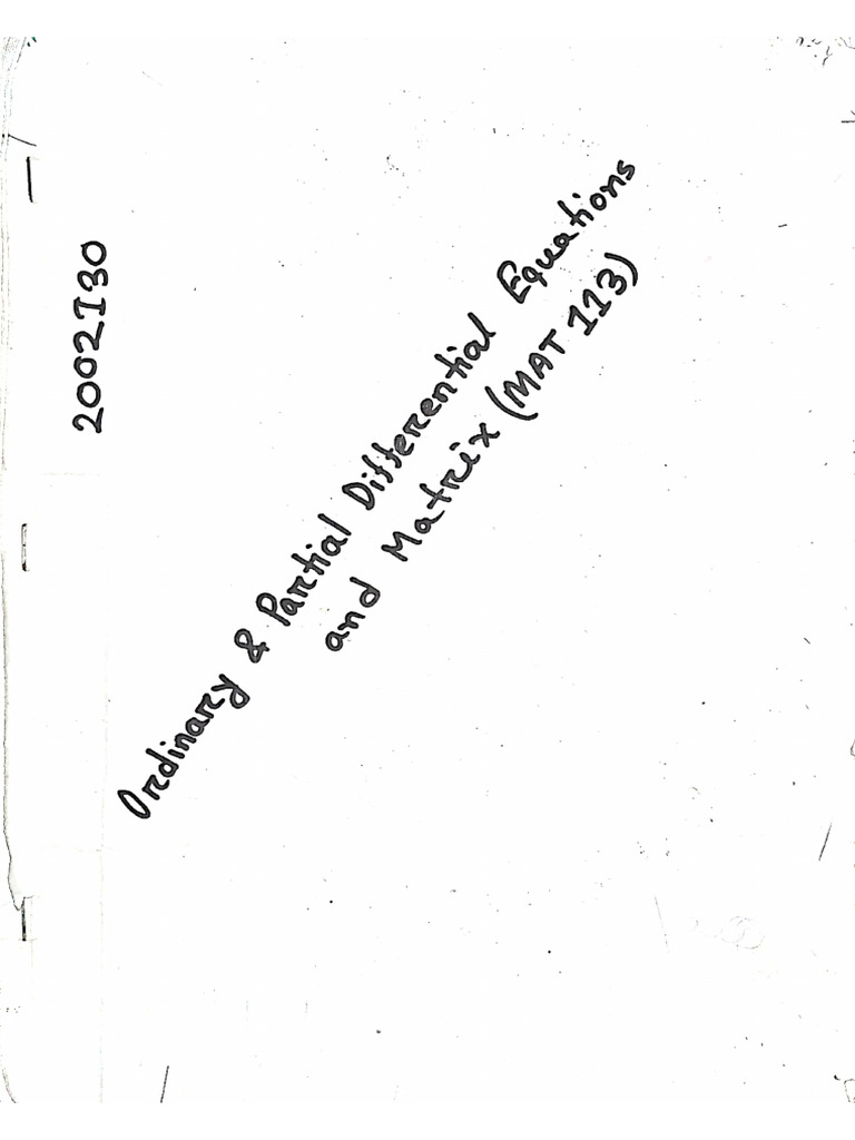 MATH 113 - Differential Equations | PDF