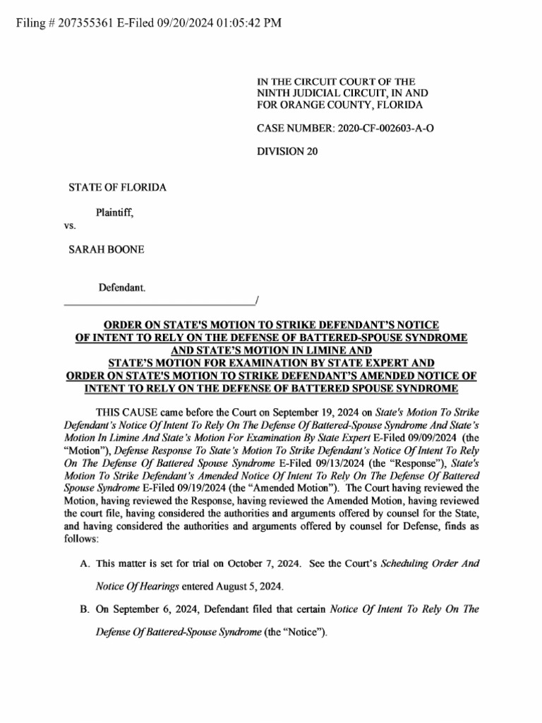 Order - State's M To Strike Defendant's Notice of Intent Re Bss | PDF Order - State's M To Strike Defendant's Notice of Intent Re Bss | PDF