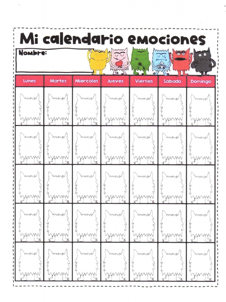 cALENDARIO DE EMOCIONES | PDF