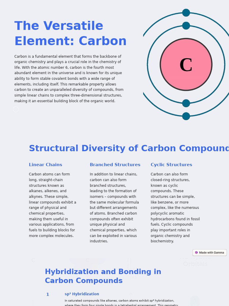 The Versatile Element Carbon | PDF