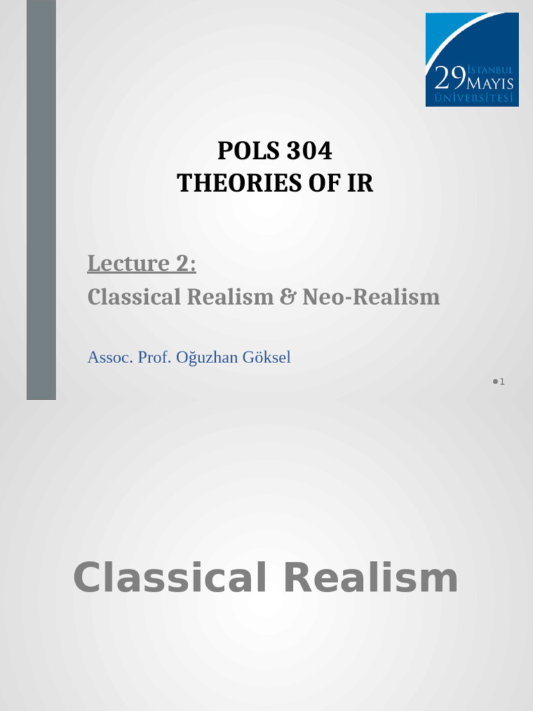 Lecture 2 - Realism | PDF