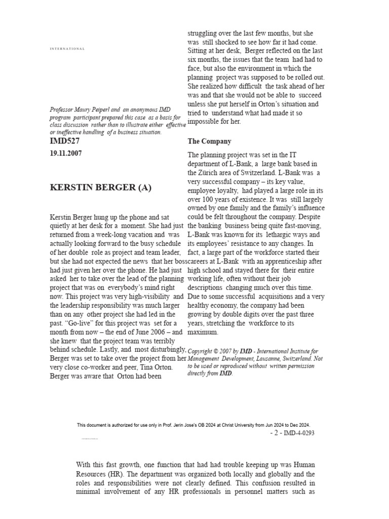 Kerstin Berger Case Study 4 | PDF