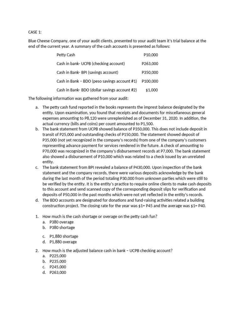 Cash Audit Analysis for Multiple Companies | PDF | Banks | Cash