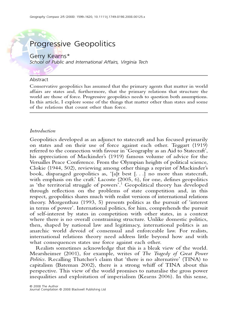 Progressive Geopolitics | PDF