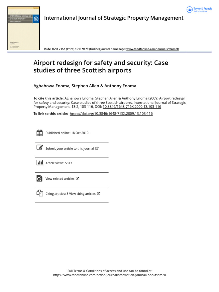 Airport Redesign For Safety and Security Case Studies of Three Scottish ...