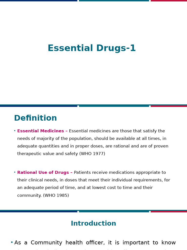 Essential Drugs – 1 | PDF